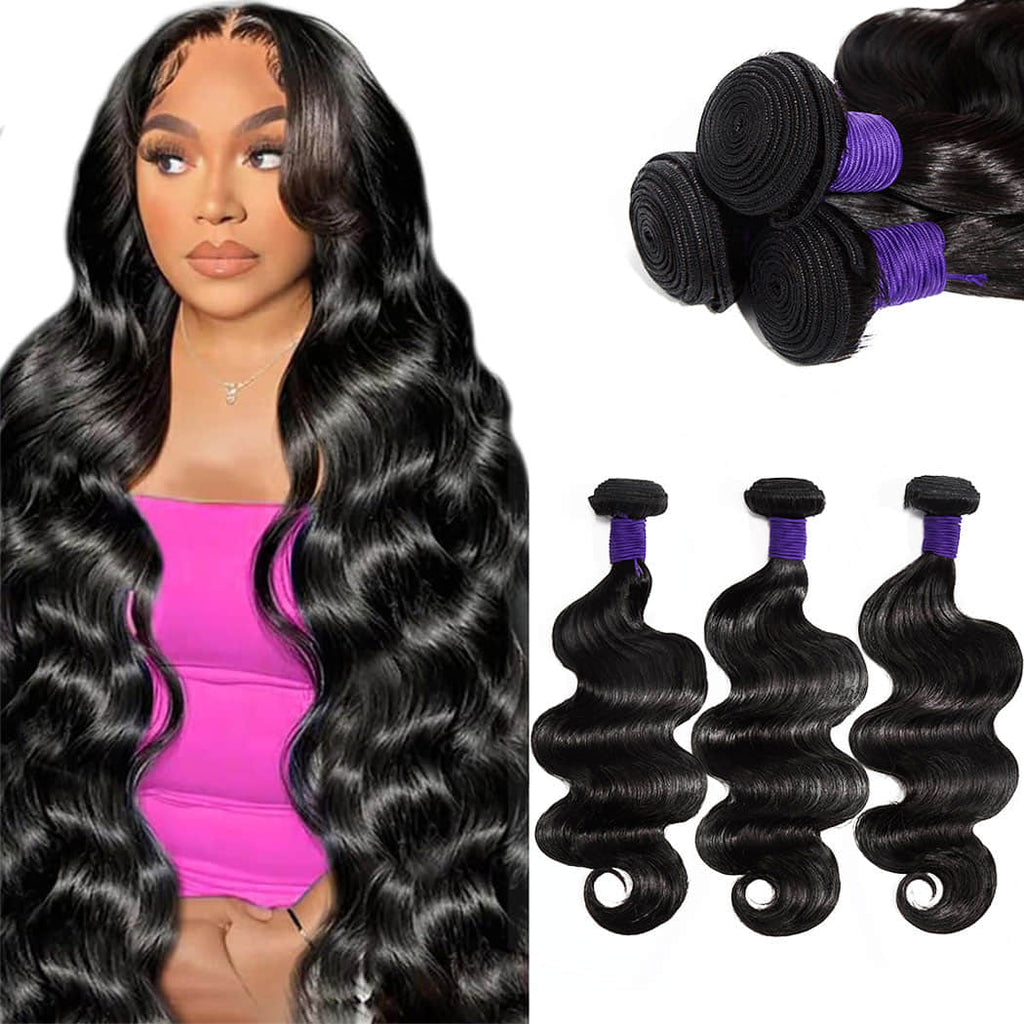 Starhair 10-30 Inch Body Wave Premium Raw Indian Hair Bundles #1B ...