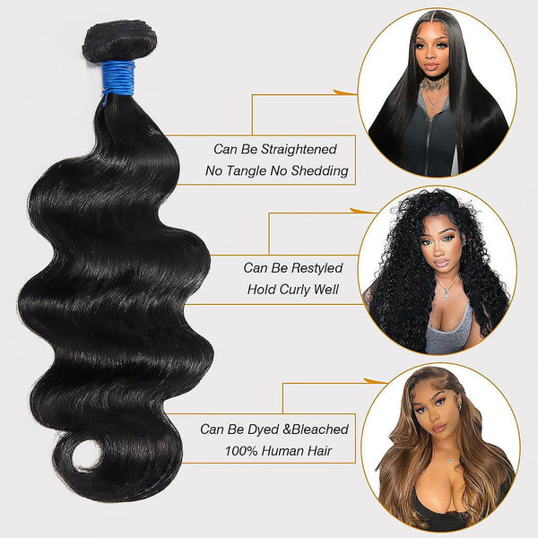 Starhair 10-30 Inch Body Wave Brazilian Virgin Hair Bundles #1B – Star ...